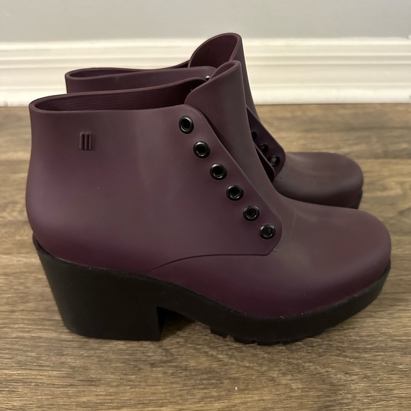 Melissa | Shoes | Melissa Stellar Boots Purple Chunky Heeled Platforms ...